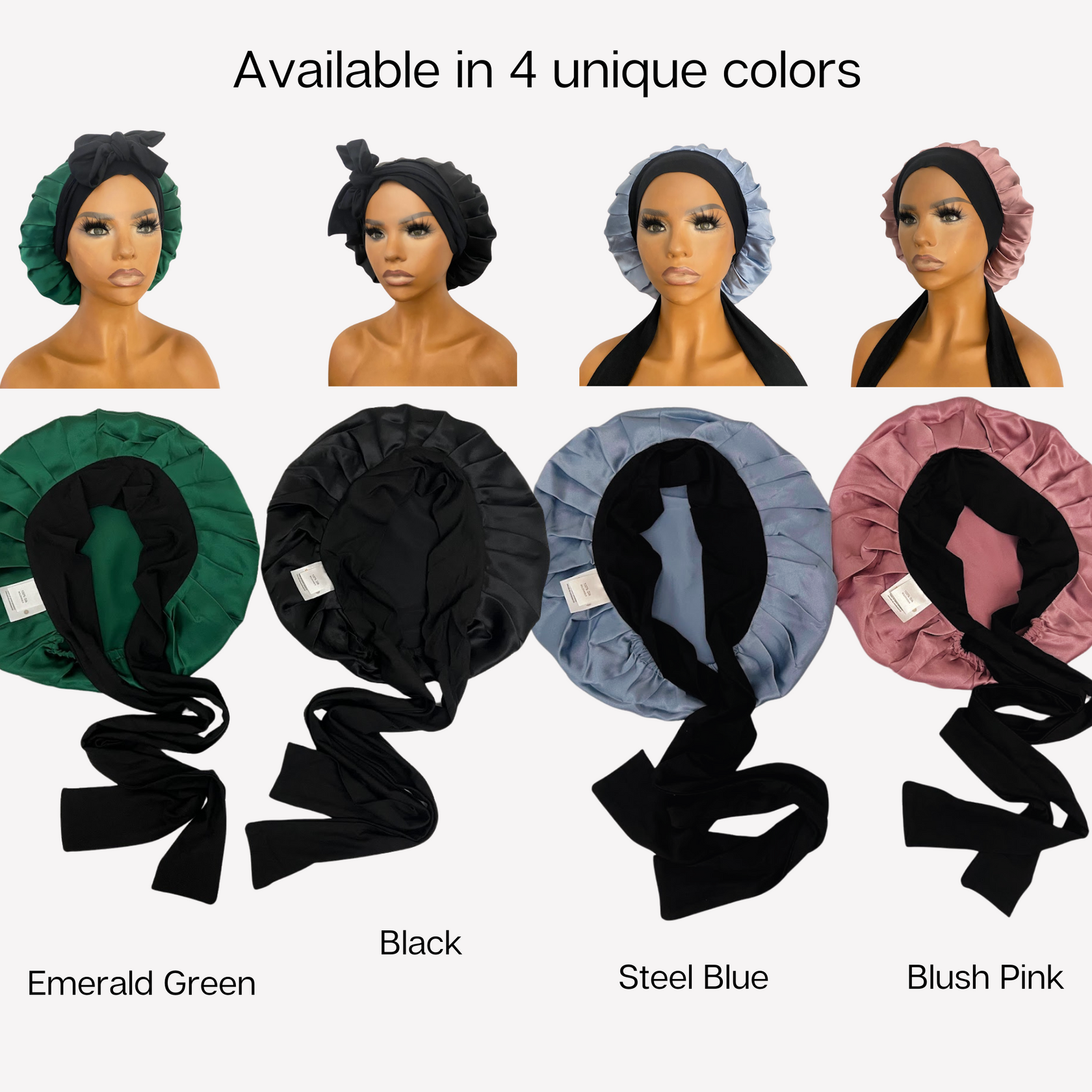 Silk hair bonnet, Boldiva silk night caps for sleeping, curly hair ...
